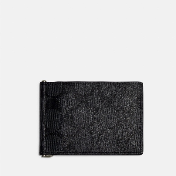 Coach | Bags | Coach Slim Money Clip Billfold Wallet In Signature ...